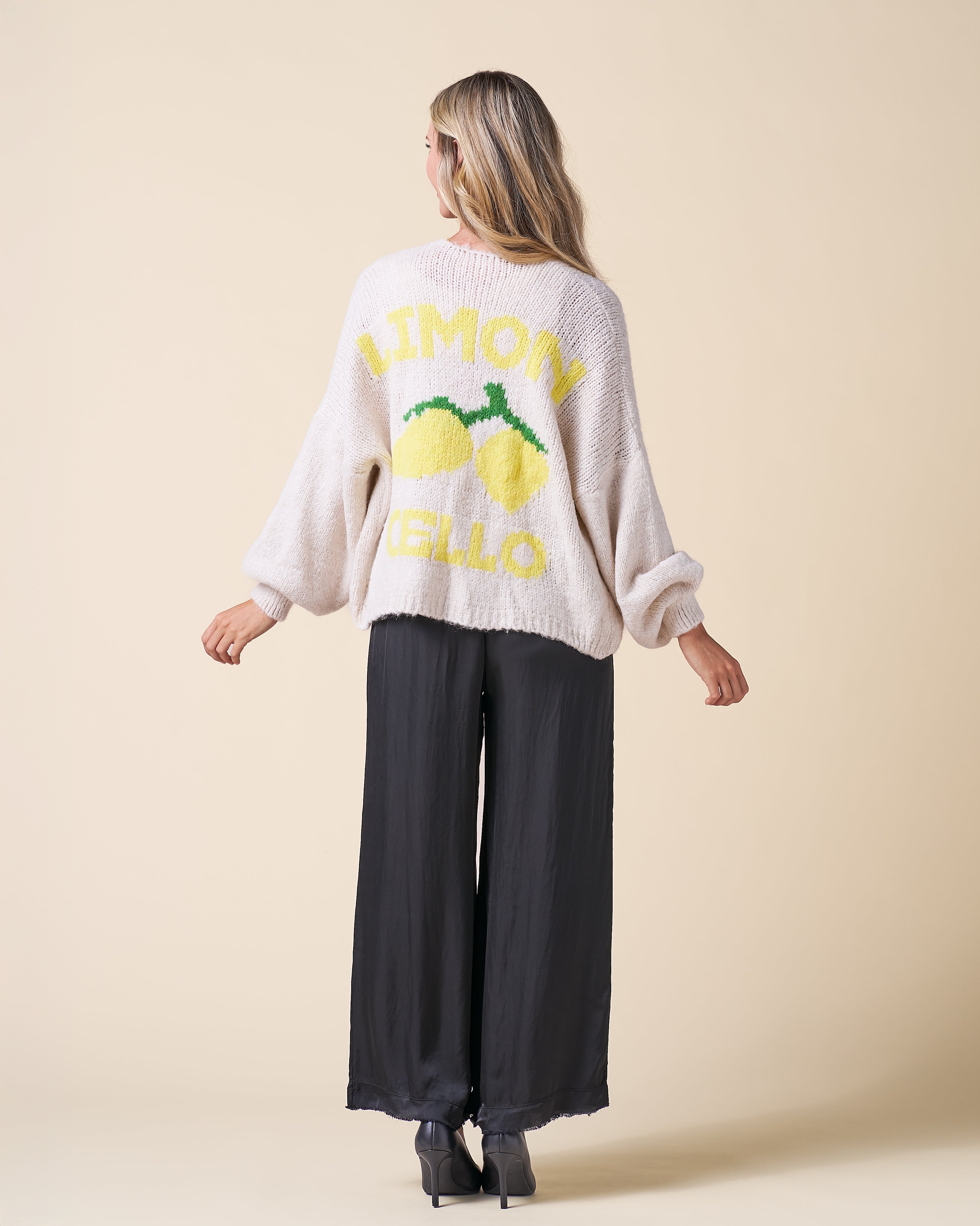 Limoncello Knit Cardigan | Cardigan With Pattern | Black White Gray